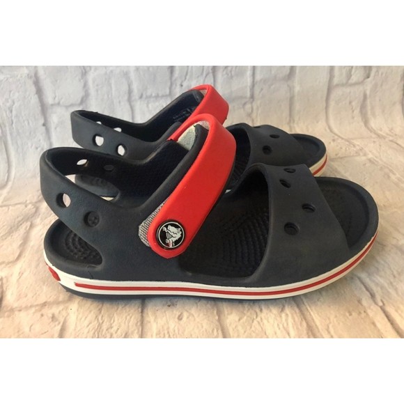 CROCS | Shoes | Crocs Size 8 Red White And Blue Sandal | Poshmark